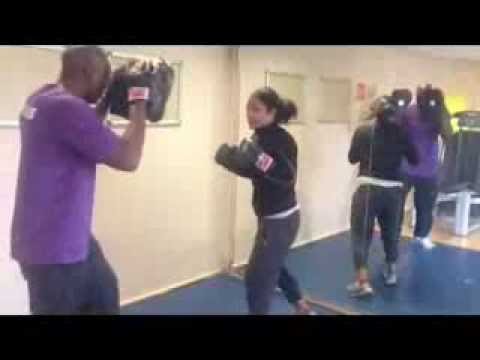 Female Boxing Pad Work - YouTube