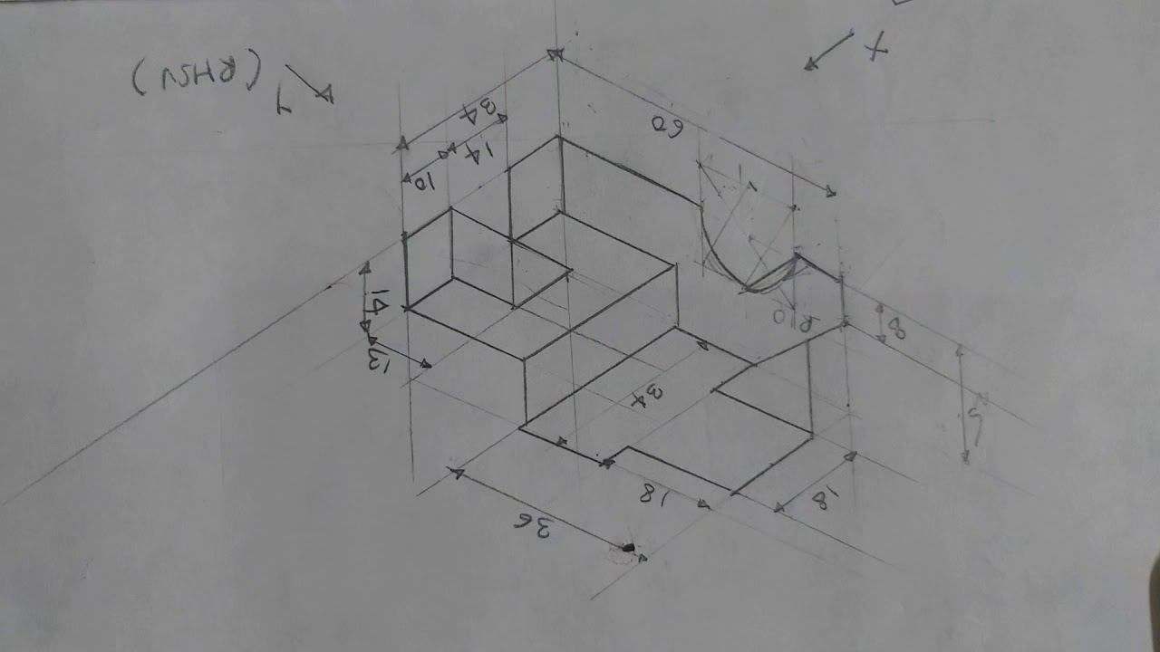 Unit 4 Orthographic Projections Lecture 06 problem 2 Part1 (F.V) - YouTube