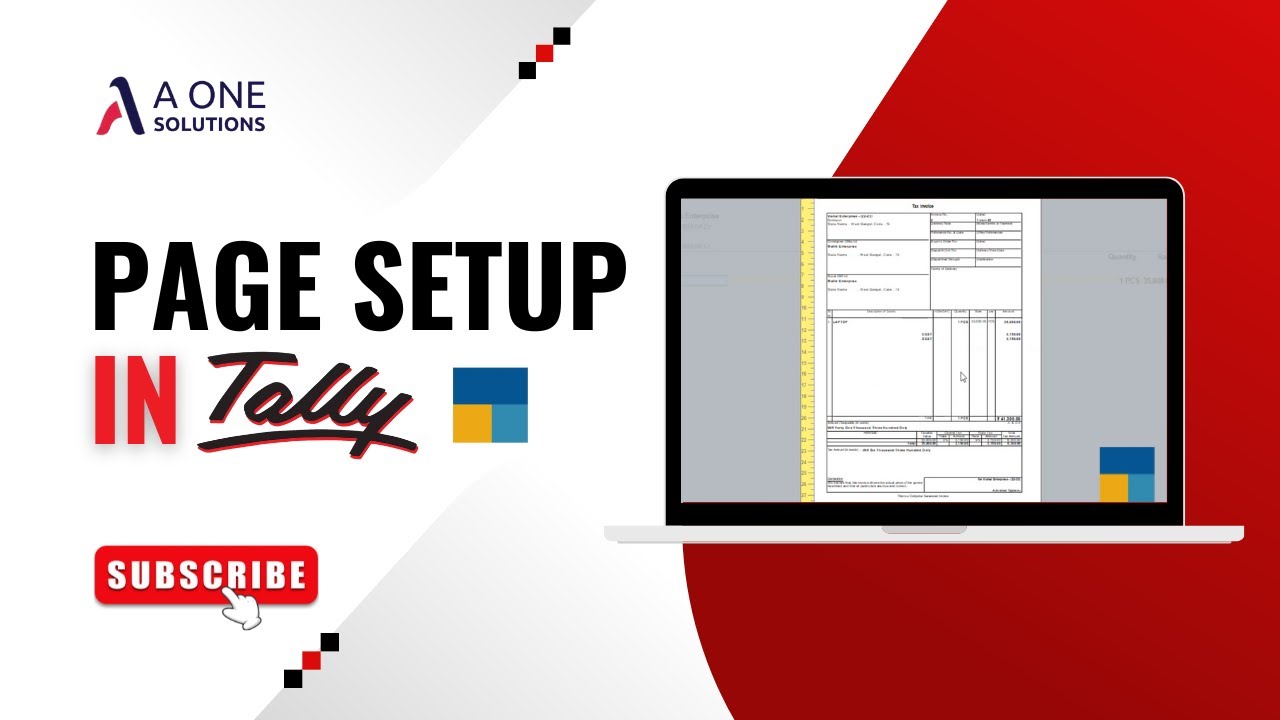 How to Setup Page for A4 in Tally Prime | A One Solutions | Tally Prime ...