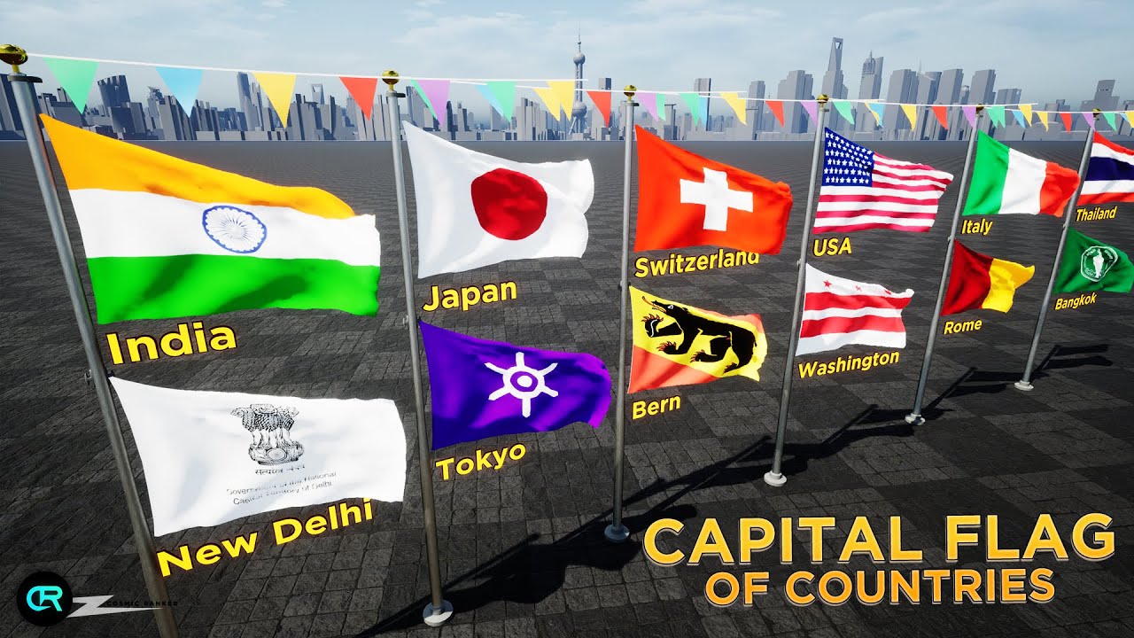 National Capital Flags Of Different Countries - YouTube