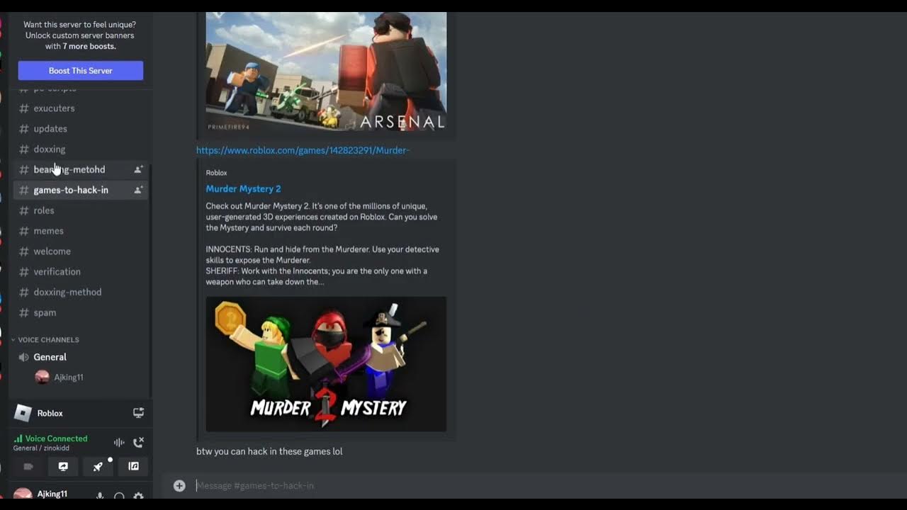 JOIN ROBLOX DISCORD SERVER FOR FREE SCRIPTS BEAMING METHODS AND DOXXING METHODS - YouTube