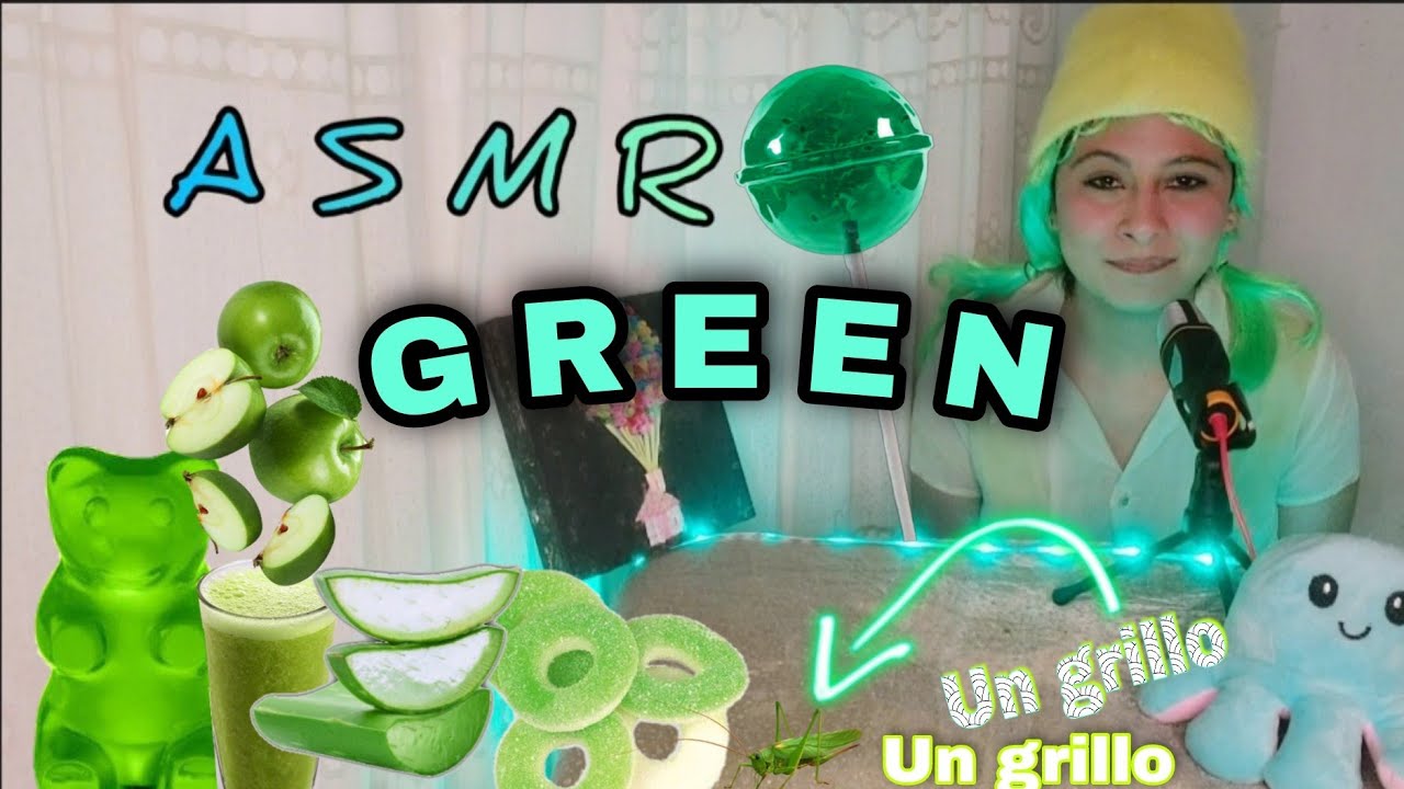 ASMR *GREEN FOOD* COMIENDO TODO VERDE ASMR💖 GREEN FOOD🍬 | Catherine ...
