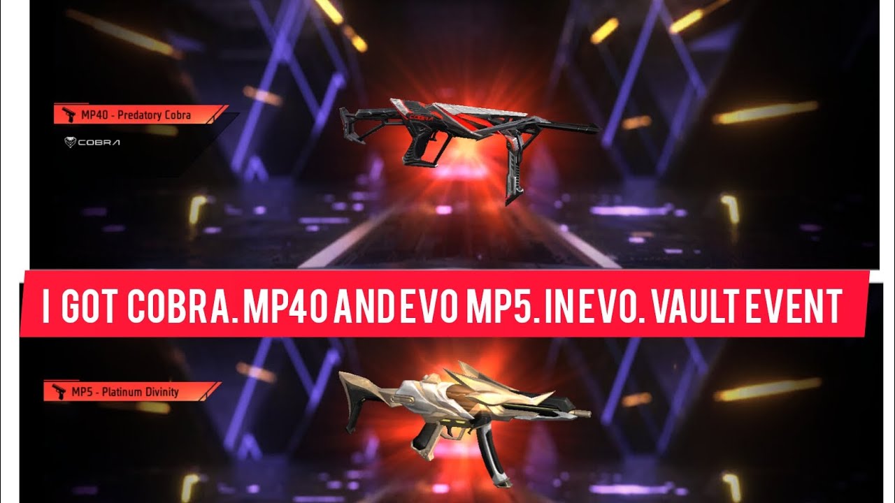I got cobra MP40 and Evo MP5 in Evo vault event free fire - YouTube