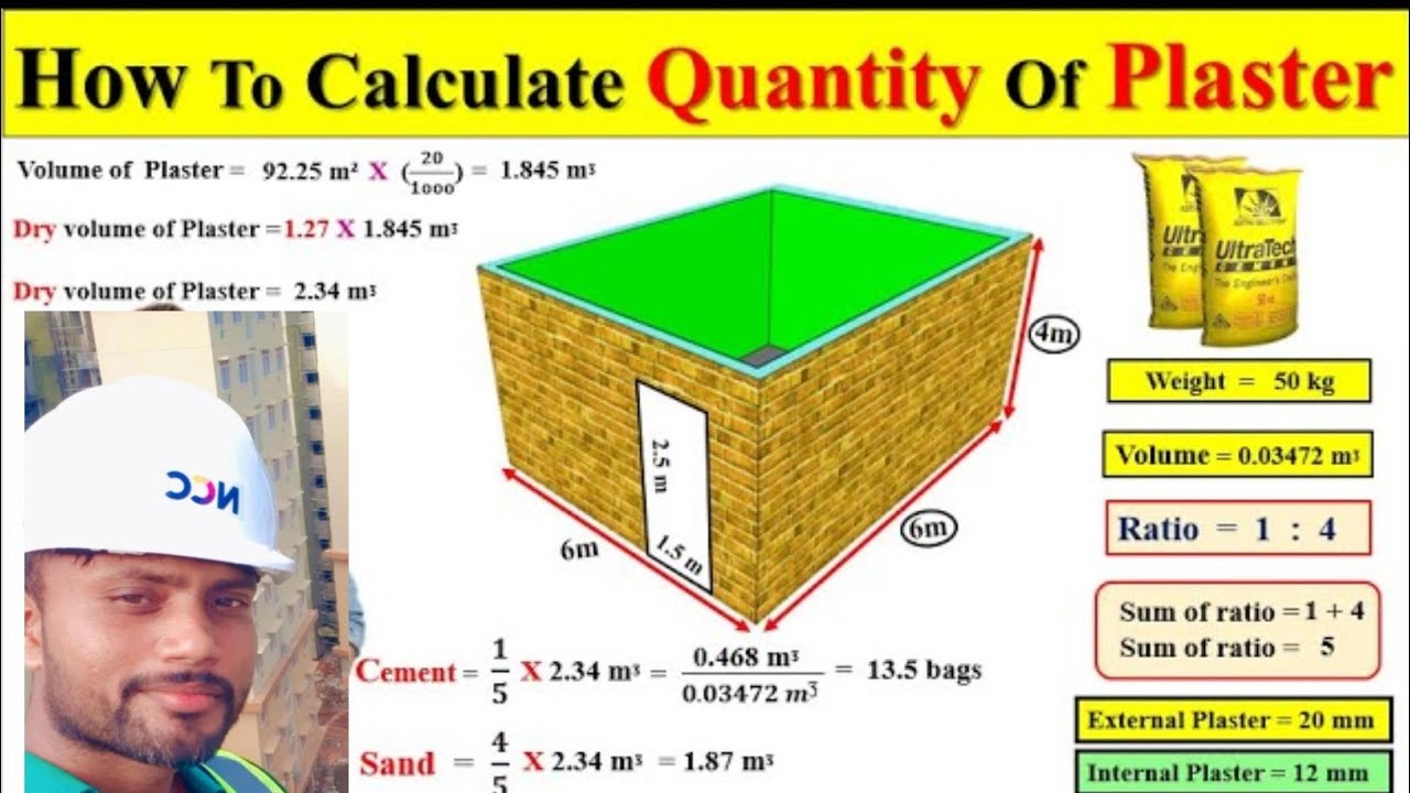 How to Calculate Plaster Quantity || प्लास्टर में कितना cement sand ...