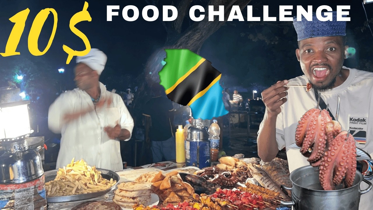 10$ Food Challenge in Zanzibar,Tanzania - YouTube