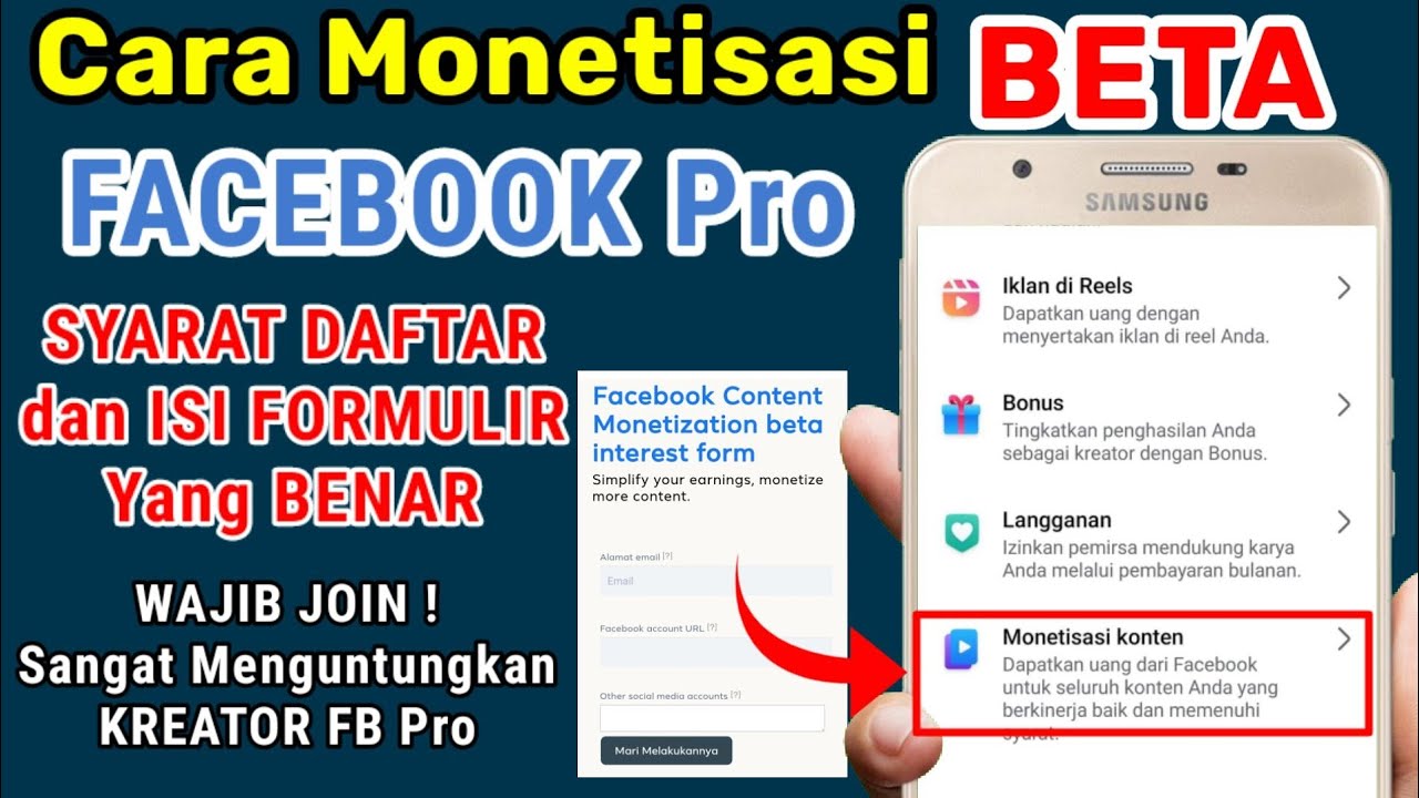 CARA MONETISASI BETA FACEBOOK PRO & SYARAT DAFTAR BETA FB PRO ...
