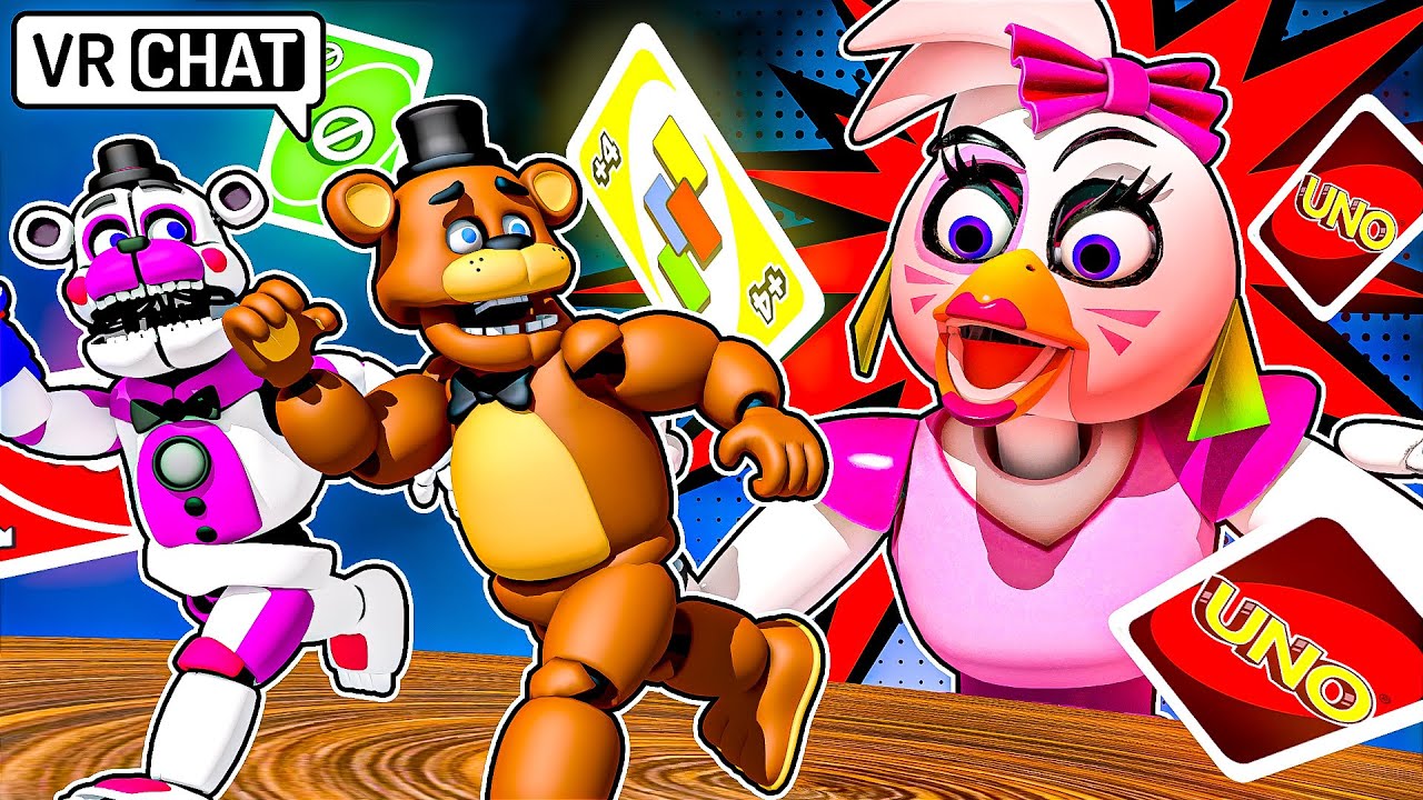 Glamrock Chica EATS Freddy and Funtime Freddy in UNO VRCHAT - YouTube