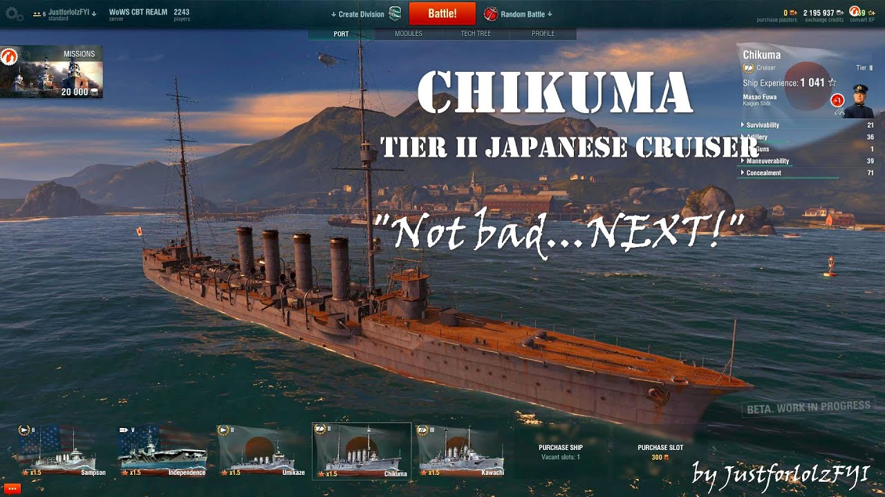 World of Warships - CHIKUMA Review & Gameplay - YouTube