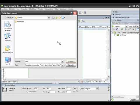 Dreamweaver 8 part 02 - YouTube