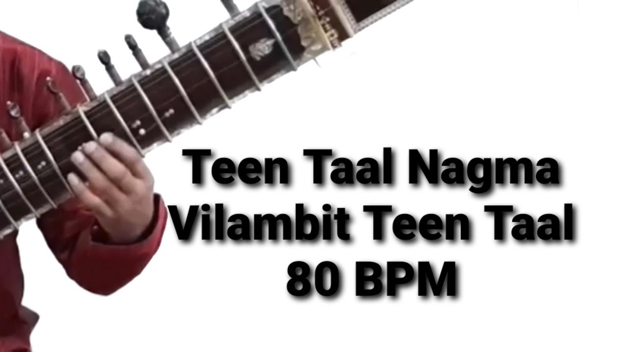Teen Taal Nagma On Sitar || D Scale || 80 BPM - YouTube