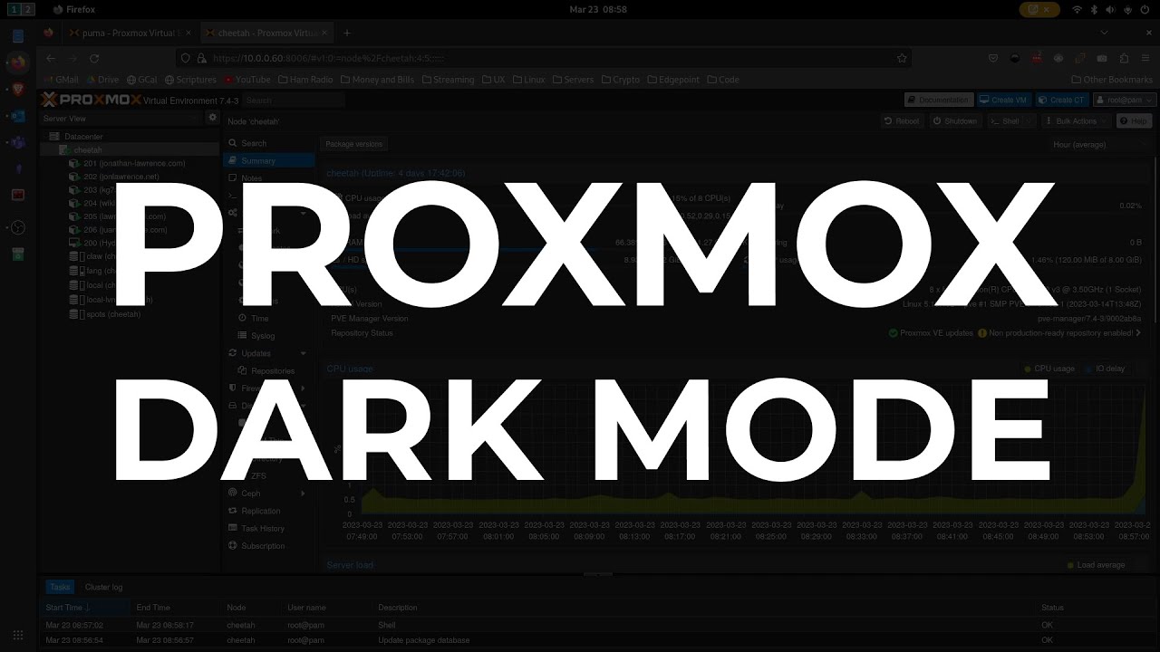Proxmox 7.4 - We Have Dark Mode - YouTube