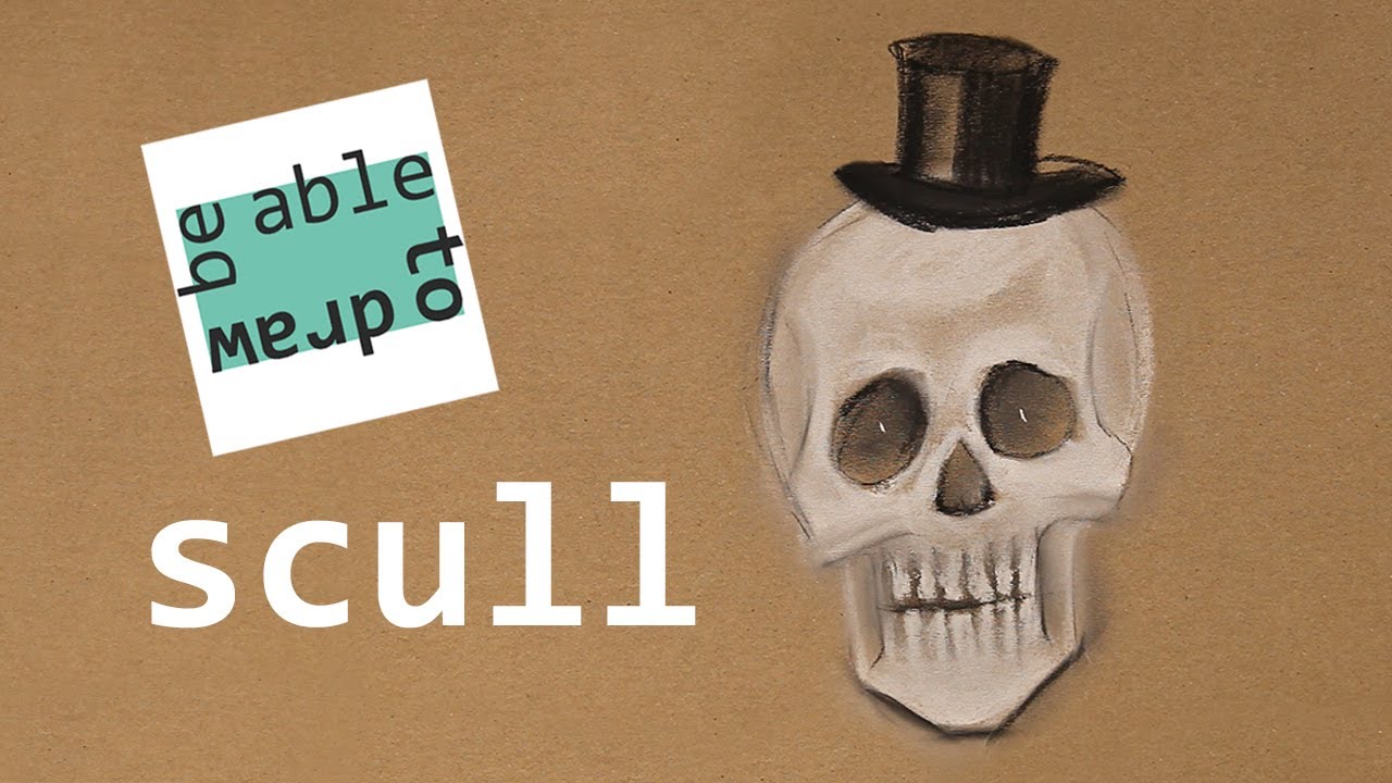 Scull Halloween Easy Pastel Drawing Kids Art - YouTube
