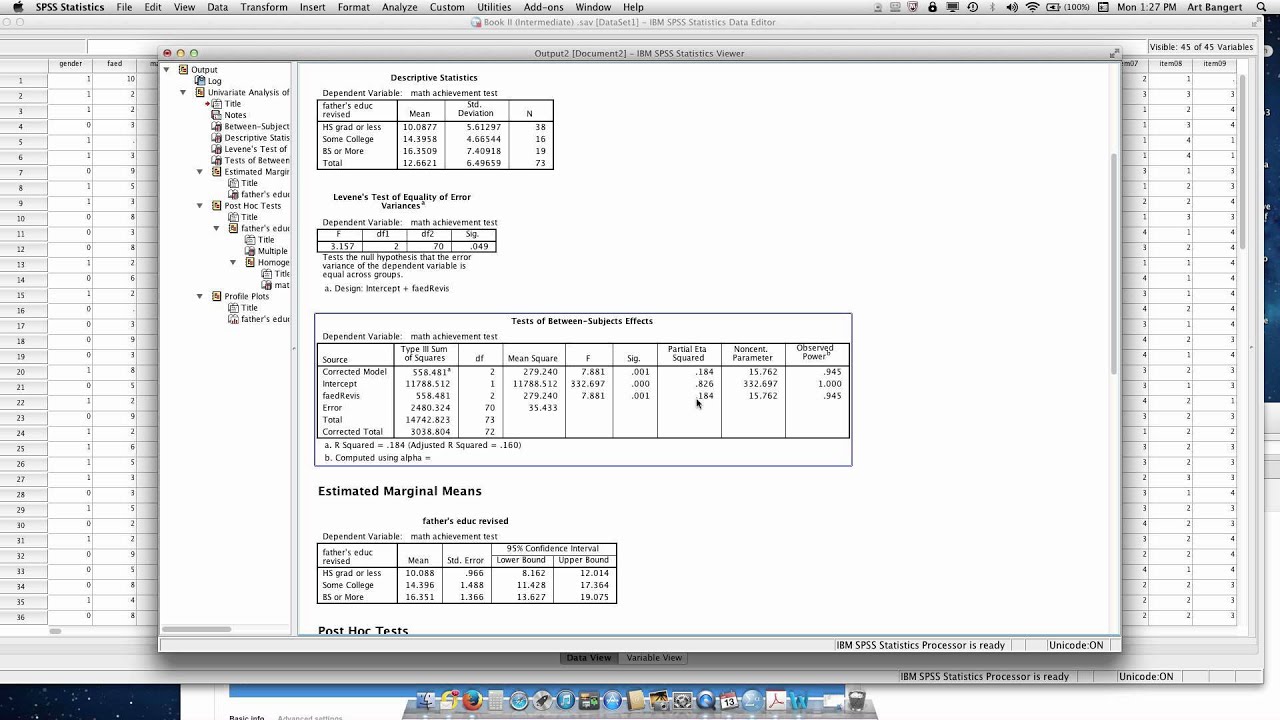 One Way ANOVA Using GLM - YouTube