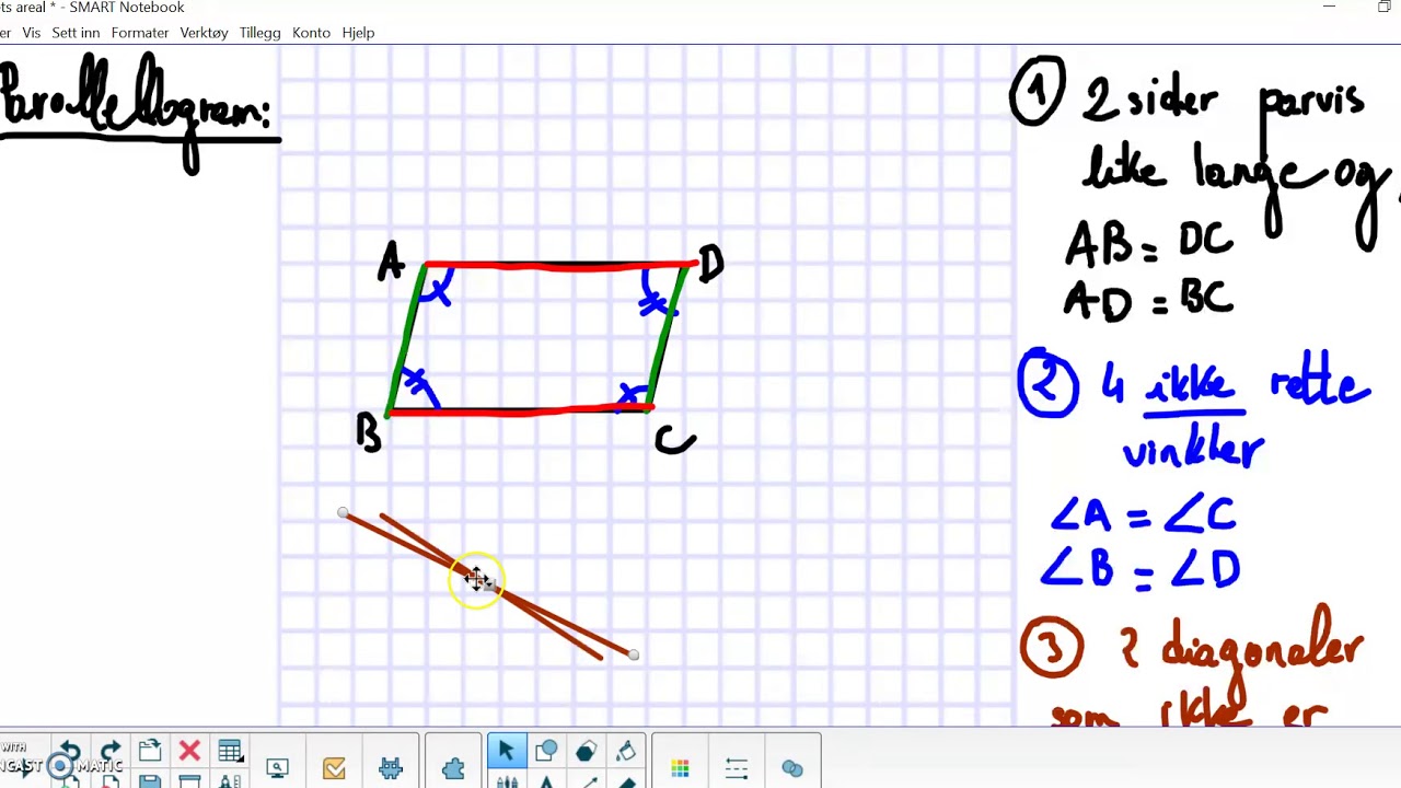 Omkrets og areal parallellogram - YouTube