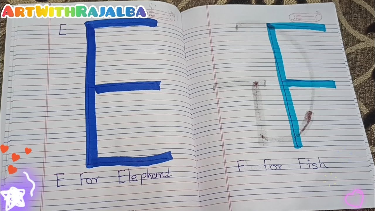 Writing Capital Letters EFGHIJ ||Learn Alphabets AtoZ ||Abcdefghij ...