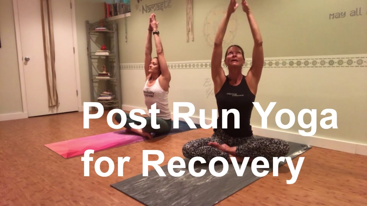 Post long run / post race day yoga recovery - YouTube