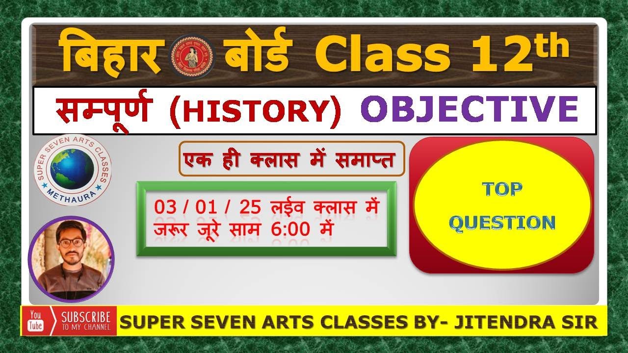 12th history objective question // Class12th Class 12 History Objective ...