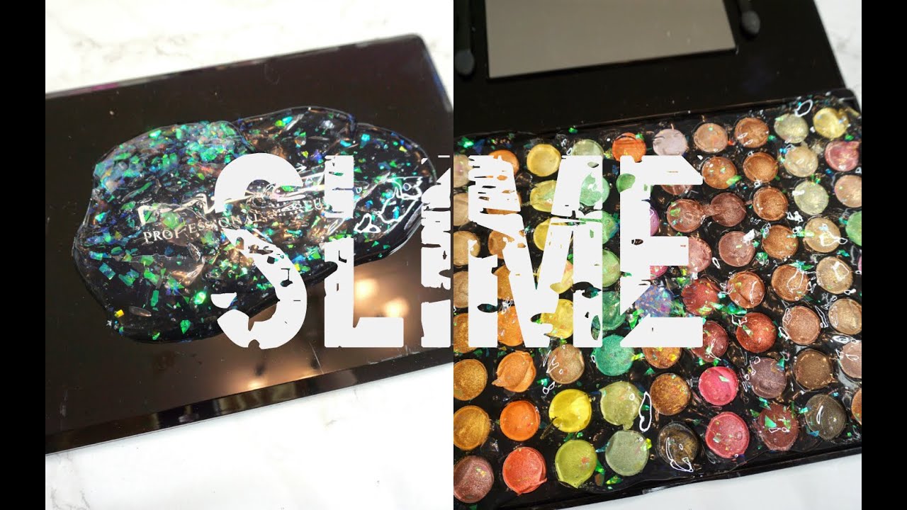 How to make SLIME with MAKEUP palette - Relaxing Satisfying videos ...