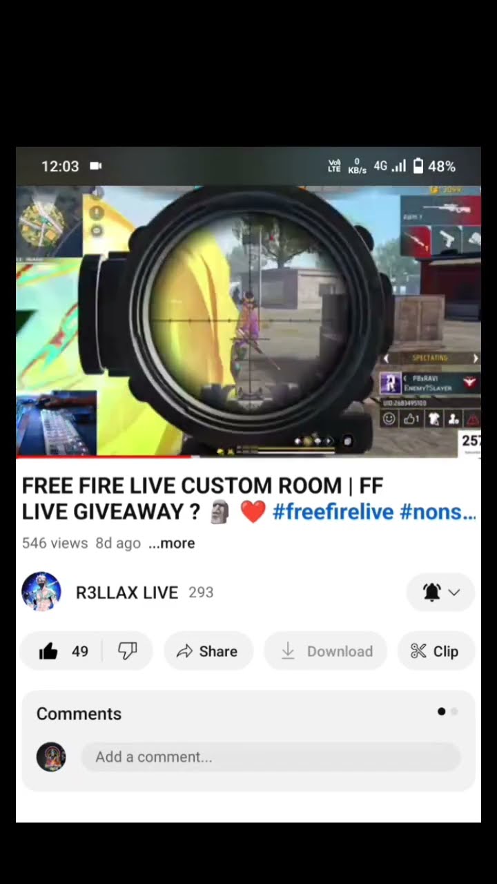 1VS1 SNIPER CUSTOM ON LIVE 🔴🔴🔴 #sniping #sanki444 #roukff /TEAM VIP GMR ...