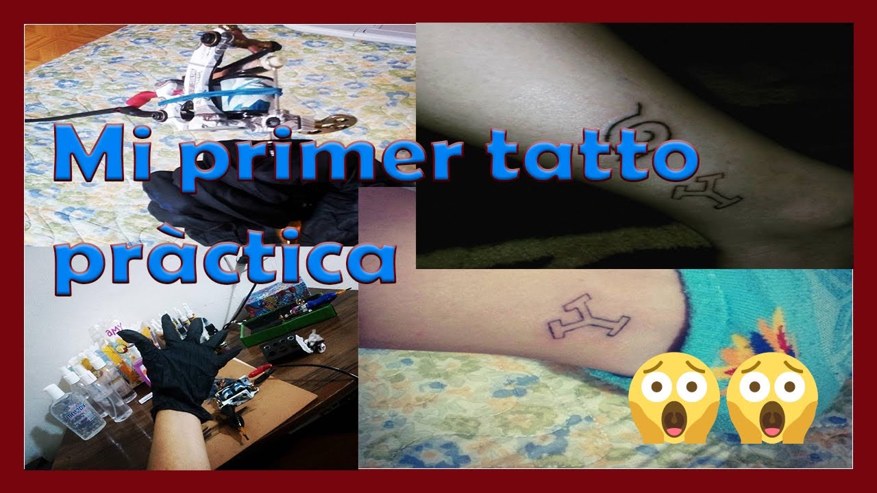 APRENDIENDO A TATUAR! Mi primer ejercicio *o* Tatto práctica *-*/ - YouTube