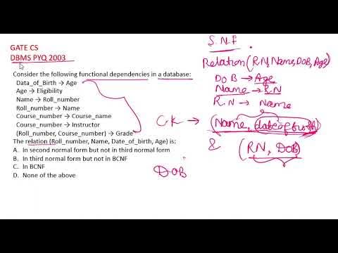 DBMS PYQ GATE CSE 2003 - YouTube