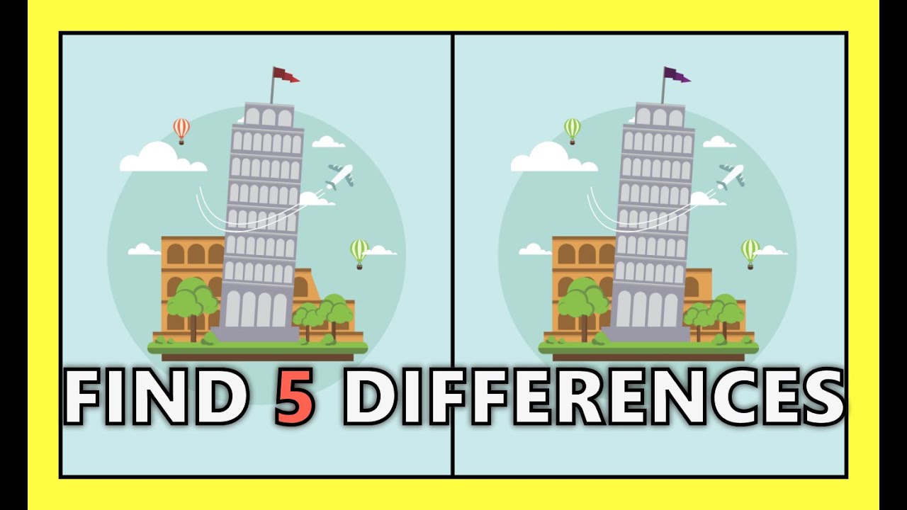 Find The Difference - Spot 5 Differences - Hard Adult Puzzle #1 - YouTube