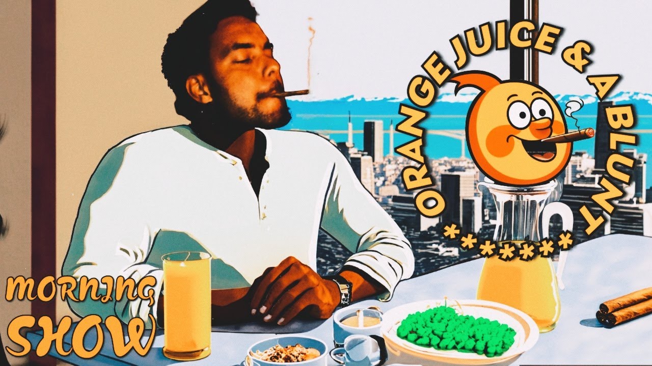 Orange juice & a blunt for breakfast morning news show - YouTube