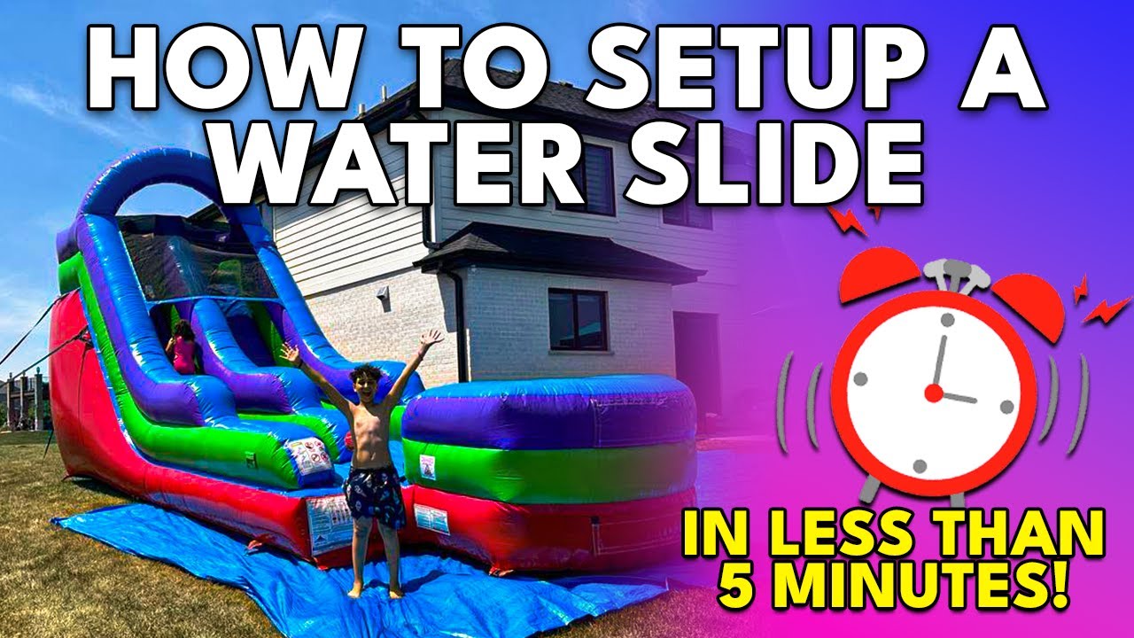 How To Set Up A Bounce House Water Slide (In Less Than 5 Minutes) - YouTube