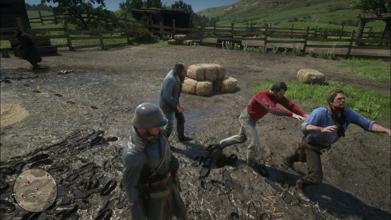 GTA vs. Red Dead Redemption 2 Characters in a brawl fight - YouTube