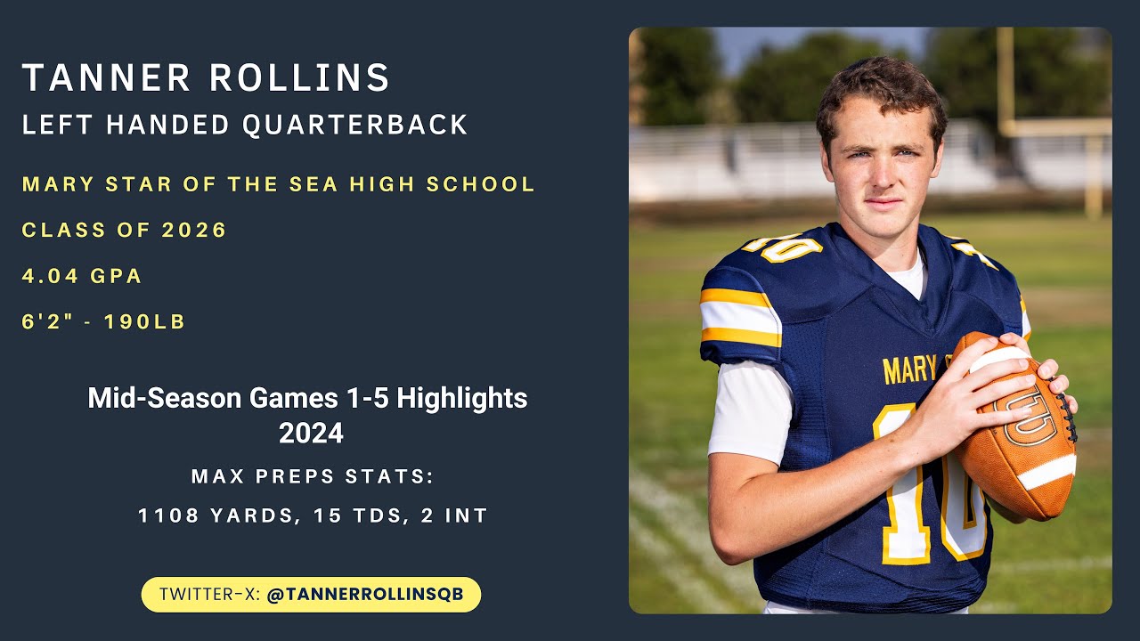 Tanner Rollins | Class of 2026 | Games 1-5 Mid Season Highlights | 6’2 ...