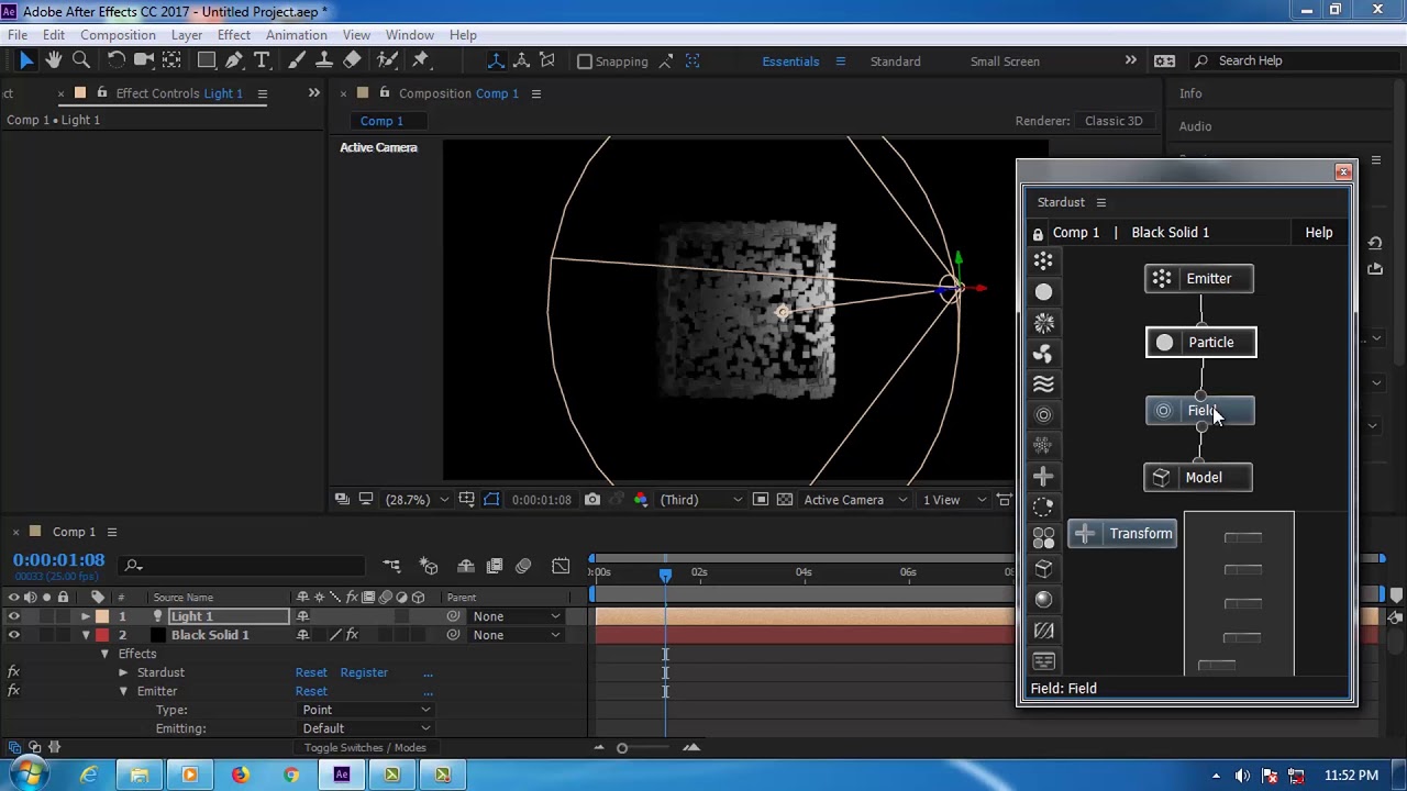 TUTORIAL AFTER EFFECTS STARDUST CUBE IN CUBE - YouTube