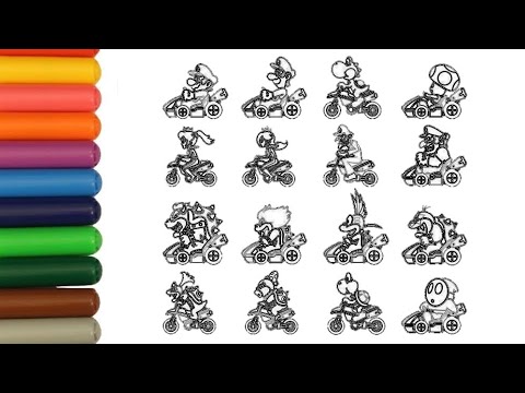 How to draw a Mario cart characters!!!! Drawing!!!! Mario!!!! - YouTube