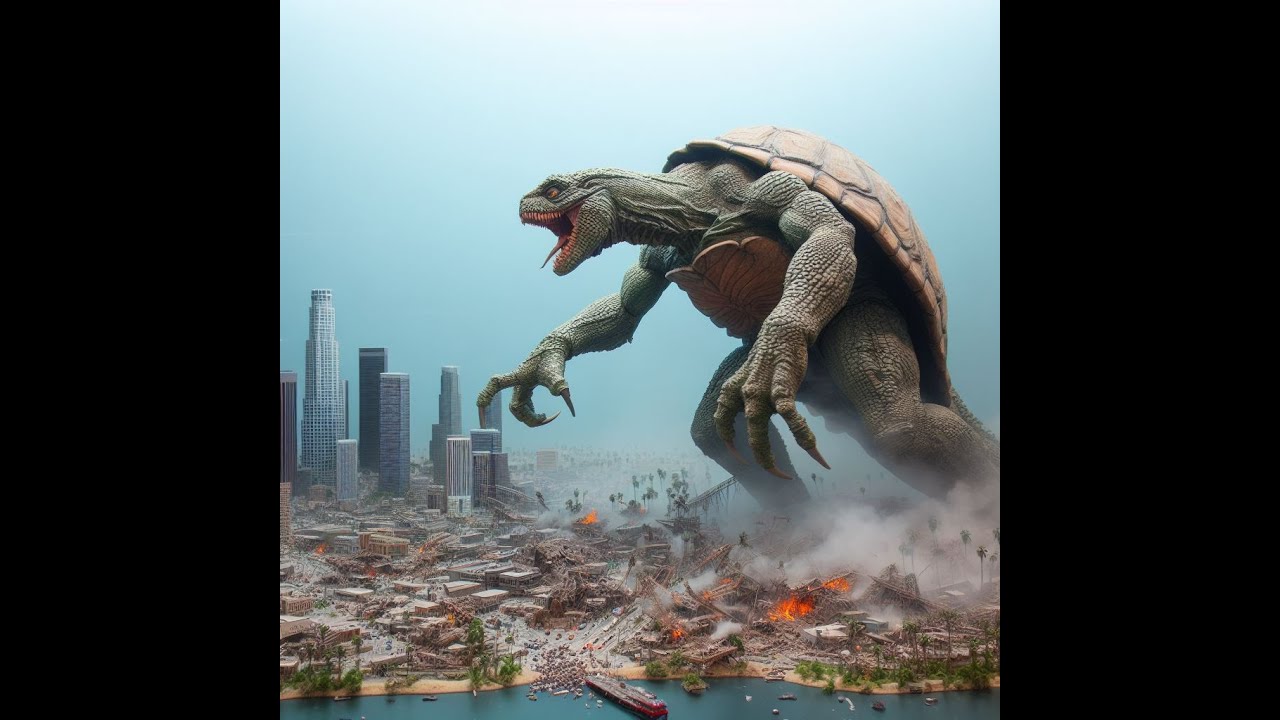 「巨大な亀怪獣が襲来！」のジオラマ。 A diorama of "A giant turtle monster is attacking!" - YouTube