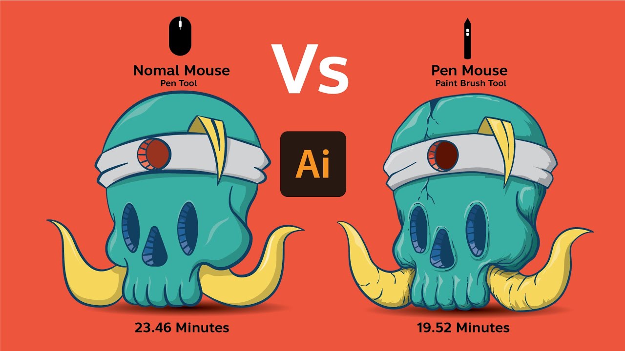 Mouse Vs Pen Mouse Illustrator cc 2020 | Gorra Design - YouTube