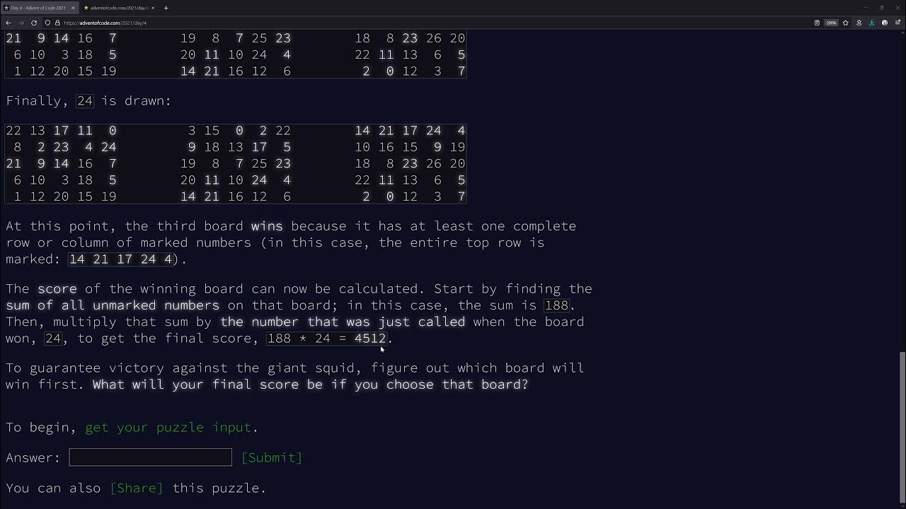 Programming with Scott - Advent of Code 2021 - Day 4 - Solved with Python - YouTube