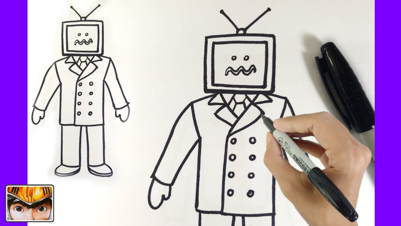 HOW TO DRAW TV Man - EASY DRAWING MAKERPEN | SKIBIDI TOILET - YouTube