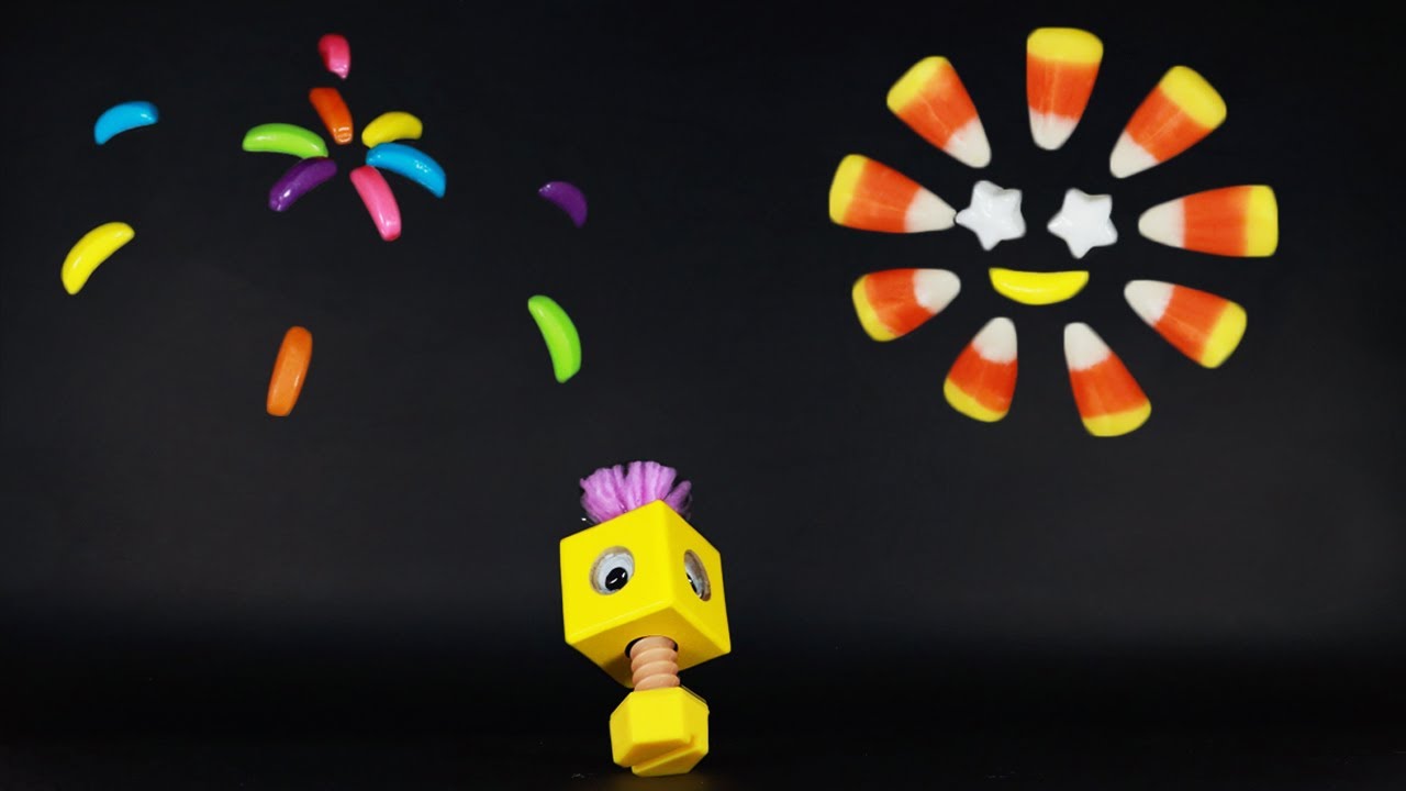 Stop Motion Candy Fireworks! Happy New Year! - YouTube