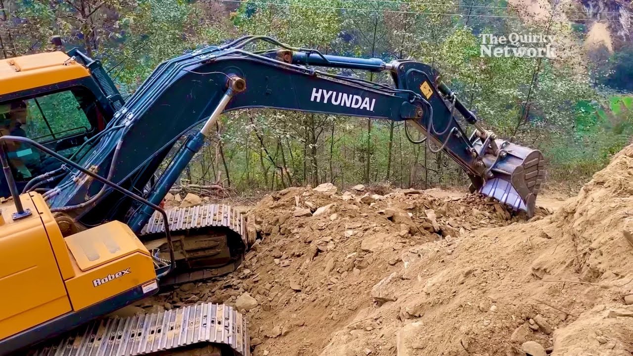 Road Expansion Mastery: Excavator Techniques for Downhill Sloping - YouTube