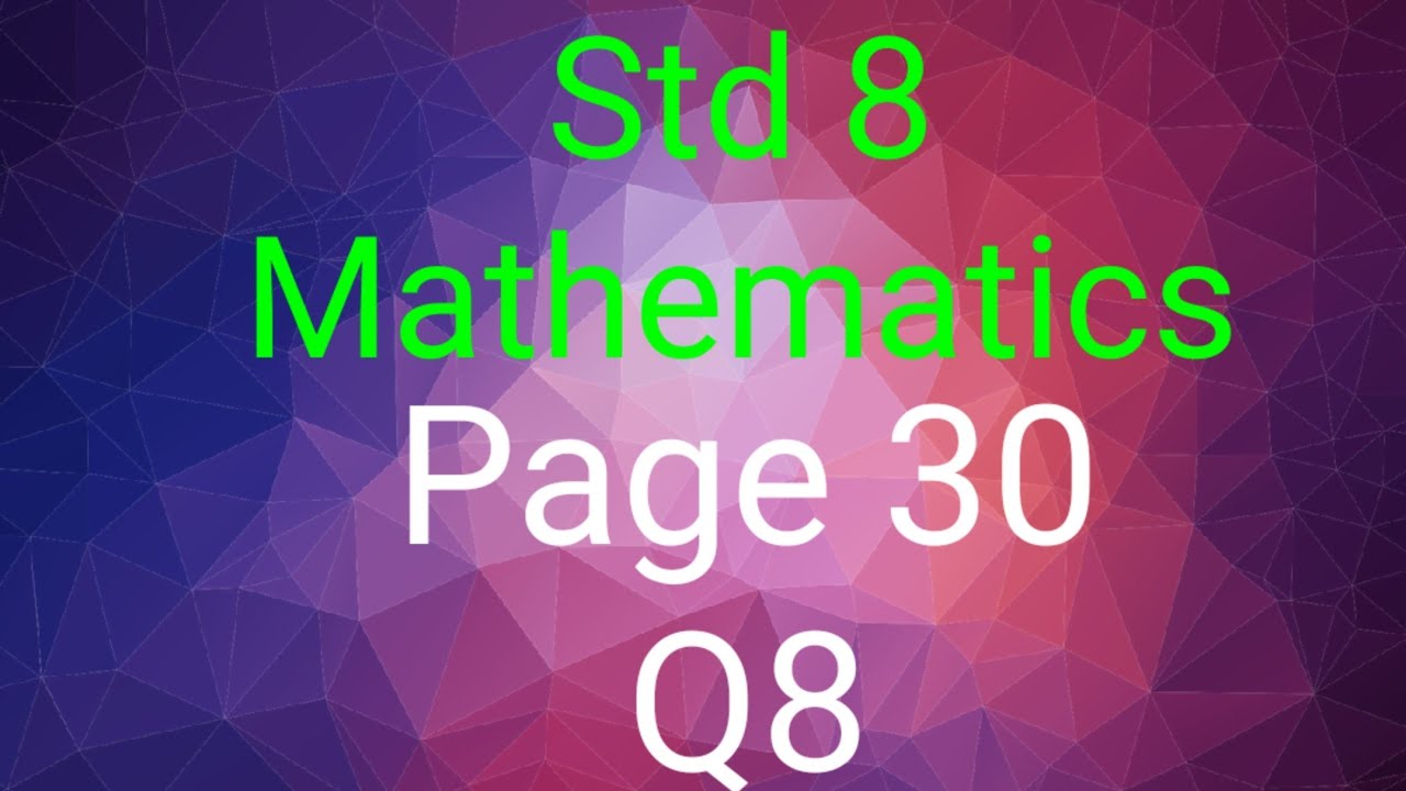 Std 8 Mathematics notes - YouTube