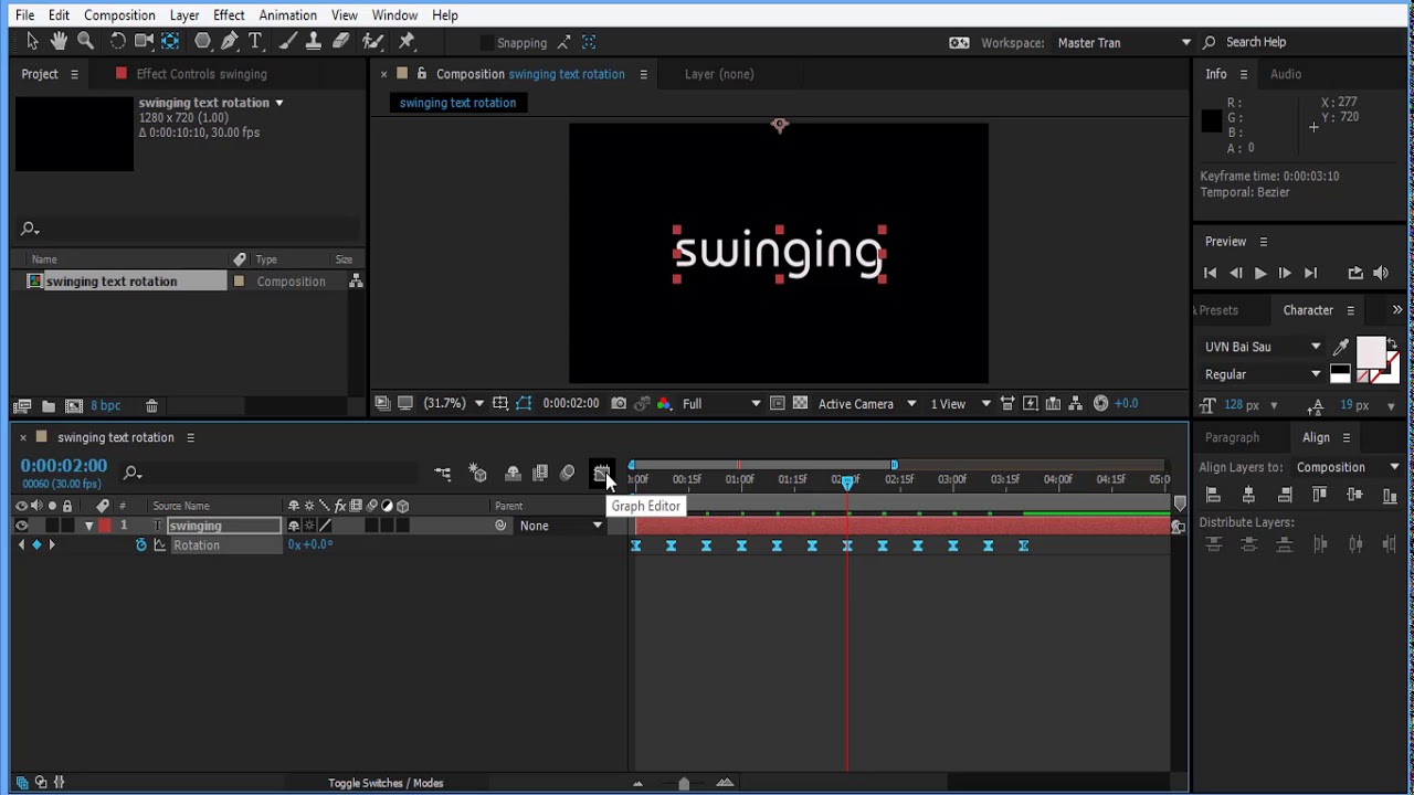 [ After effect animation ] Bài 5: Swing text rotation - YouTube