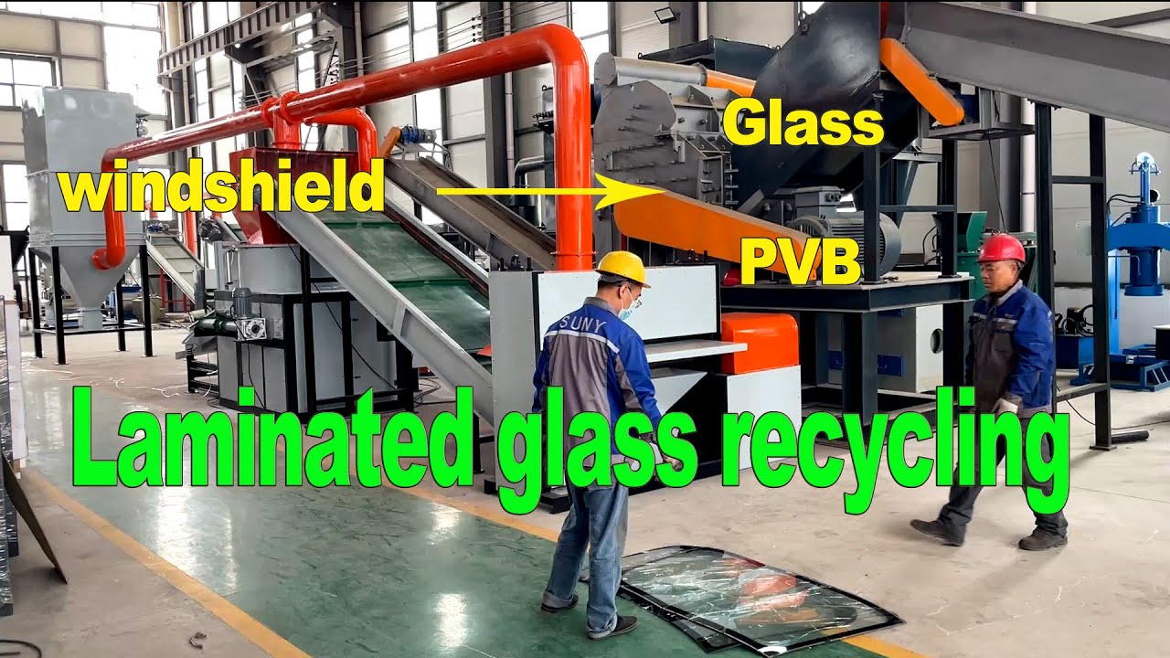 Windshield Recycling Machine | Laminated Glass Recycling Machine - YouTube