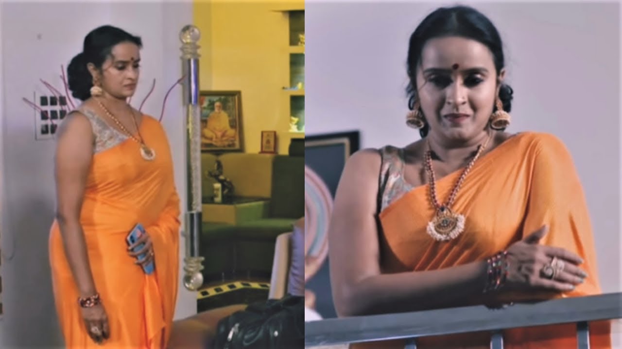 Shalu in Orange saree 👌 - YouTube