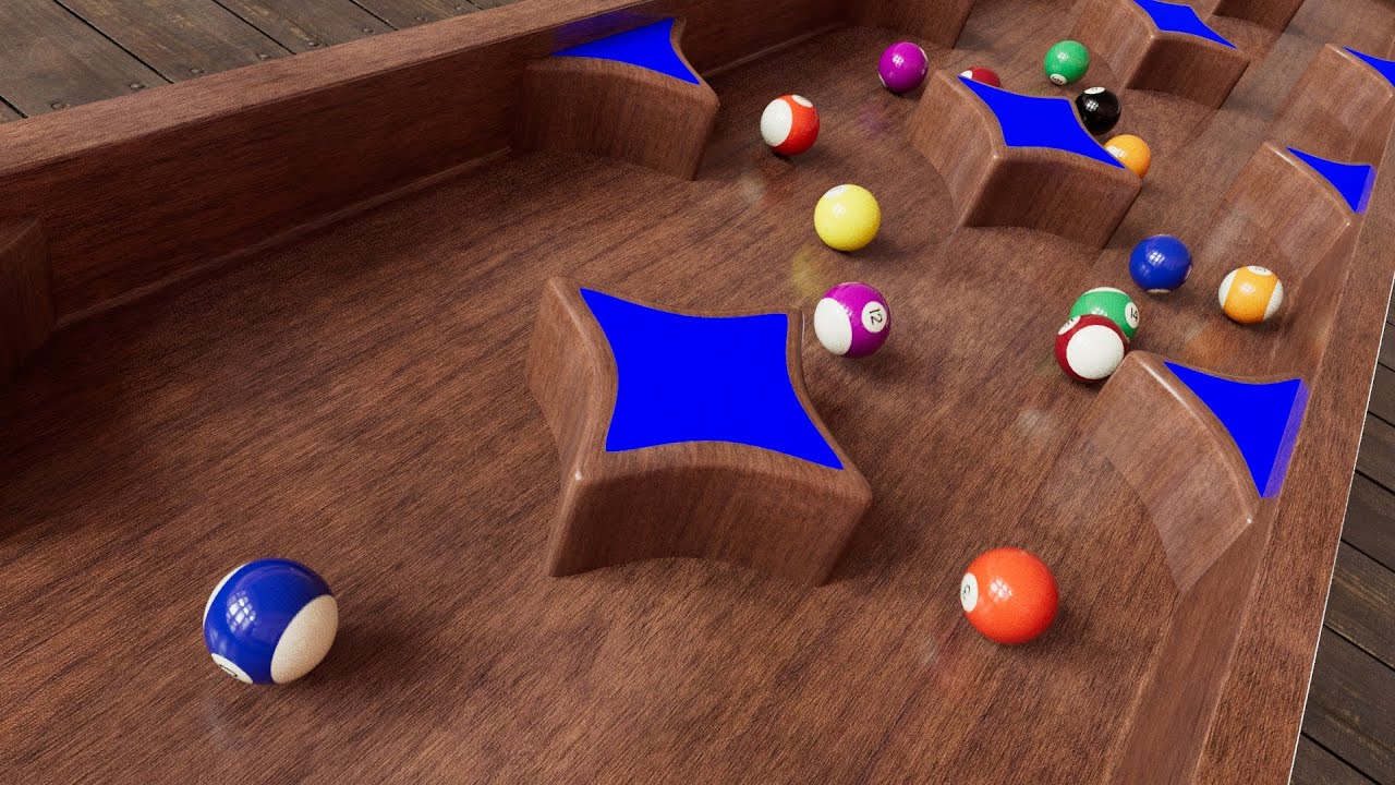 Marble run race 3d - asmr billiard balls - YouTube