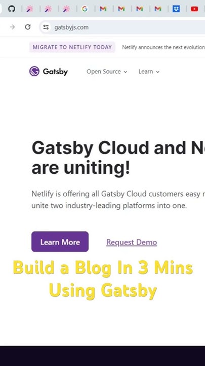 Build A Blog In 3 Mins With Gatsby #gatsbyjs #javascript #programming - YouTube