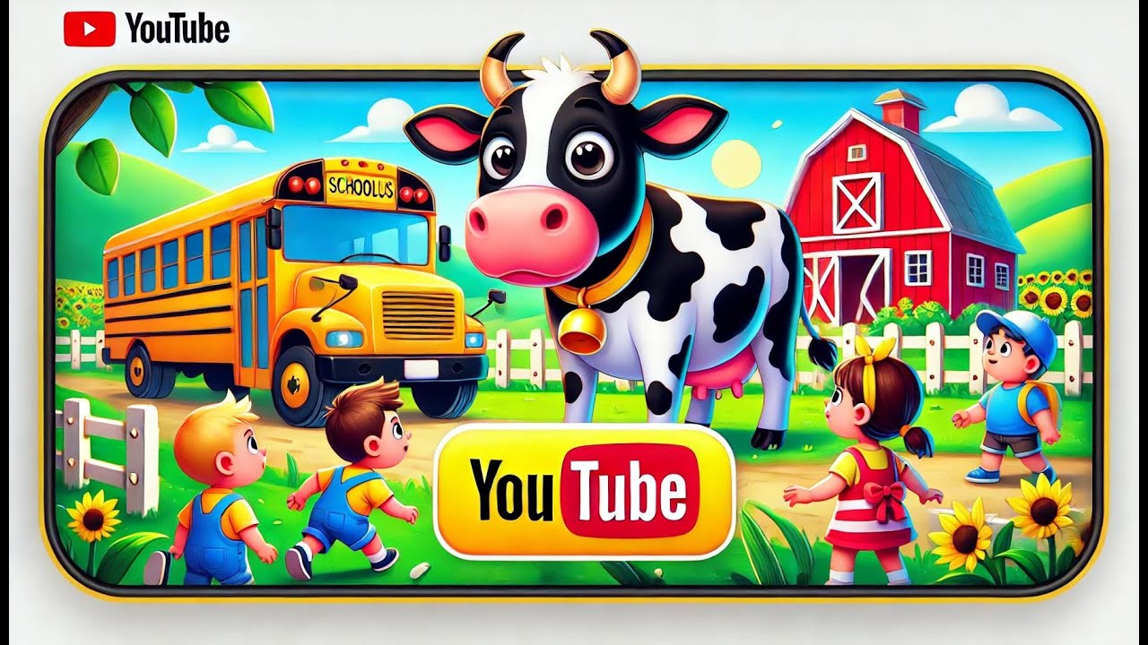 "Cow Meets School Bus – A Super Funny Kids' Cartoon - YouTube