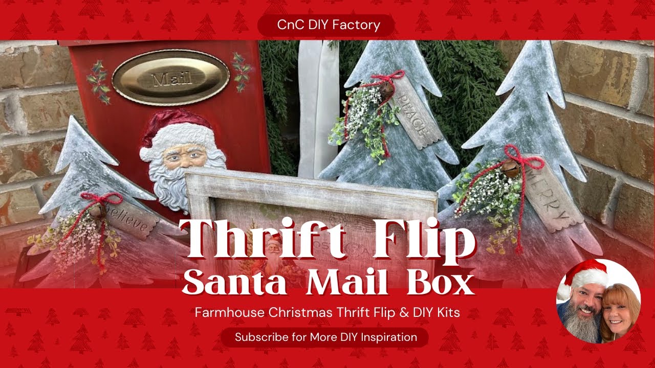 Farmhouse Christmas Thrift Flip Santa Mail Box Upcycle and DIY Kit ...