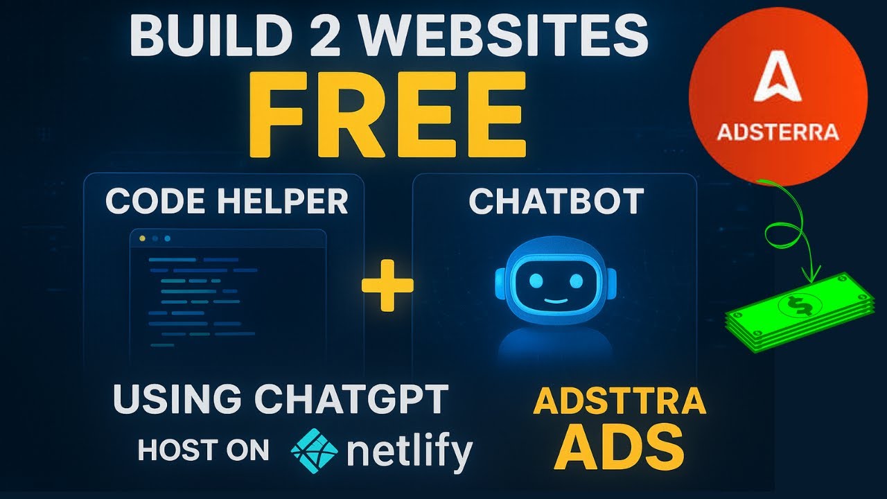 Build 2 Websites FREE|Code Helper + AI Chatbot using ChatGPT | Host on ...