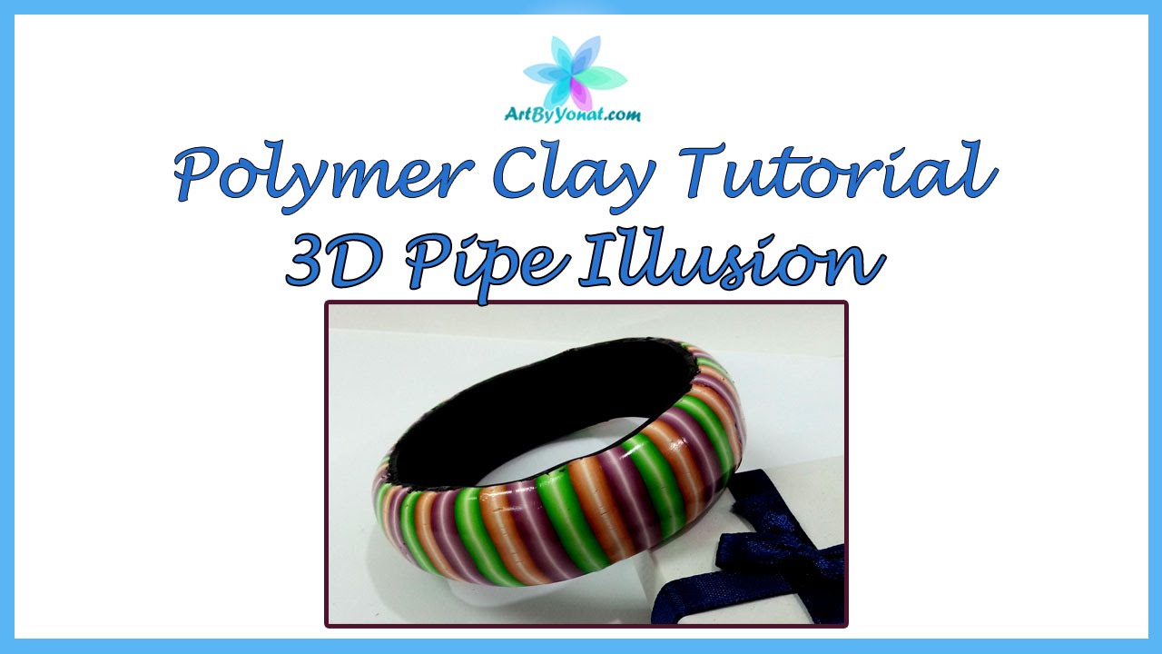 Polymer Clay Tutorial - 3D Pipe Illusion - Lesson #45 - YouTube