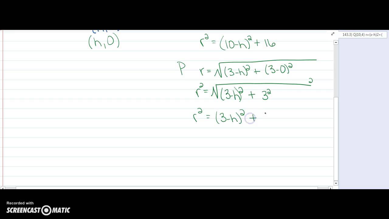 Hyperbolic Distance in the Upper Half Plane Model - YouTube