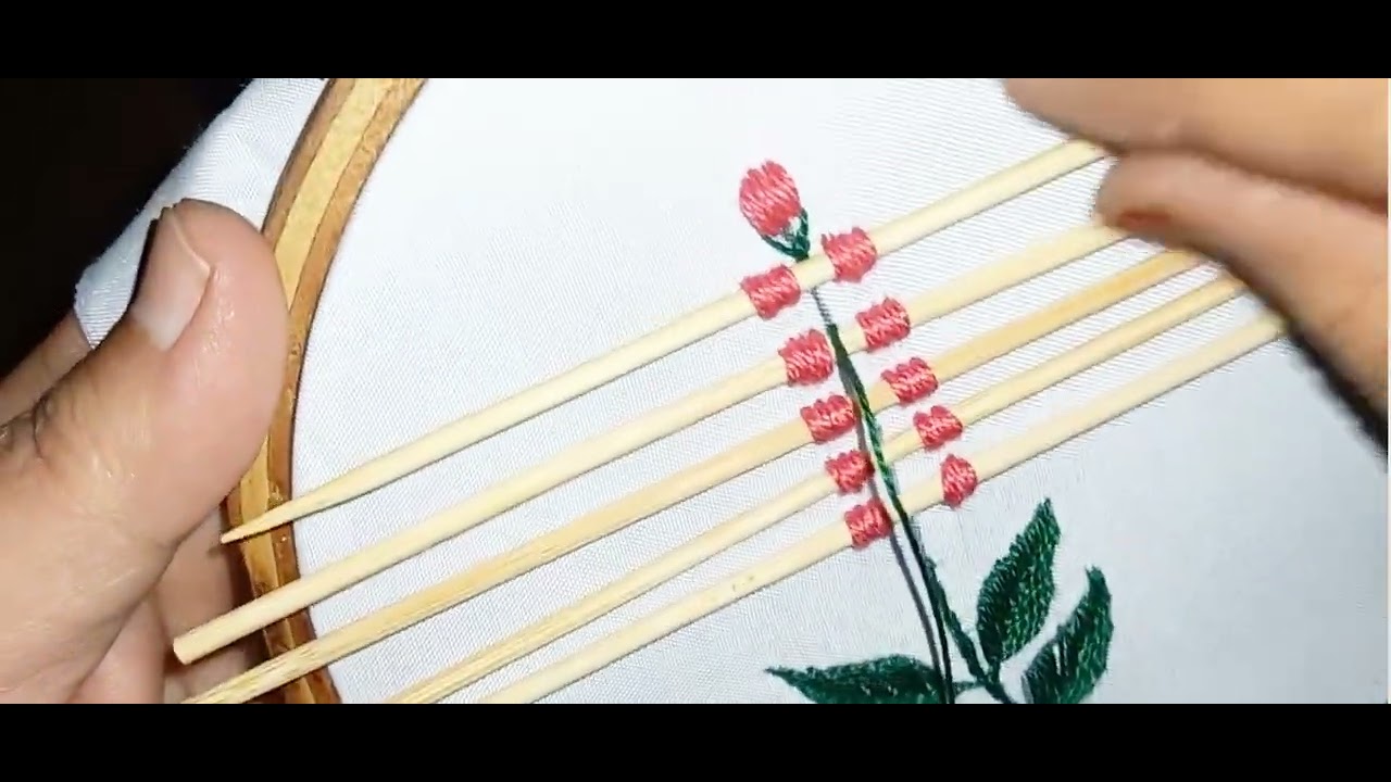 Pink and green flower bail design embroidery || embroidery || kashida ...